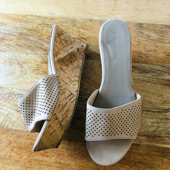 Woolworths | Shoes | Woolworths Cork High Heel Mule Sandal Wedges Sz 9 ...